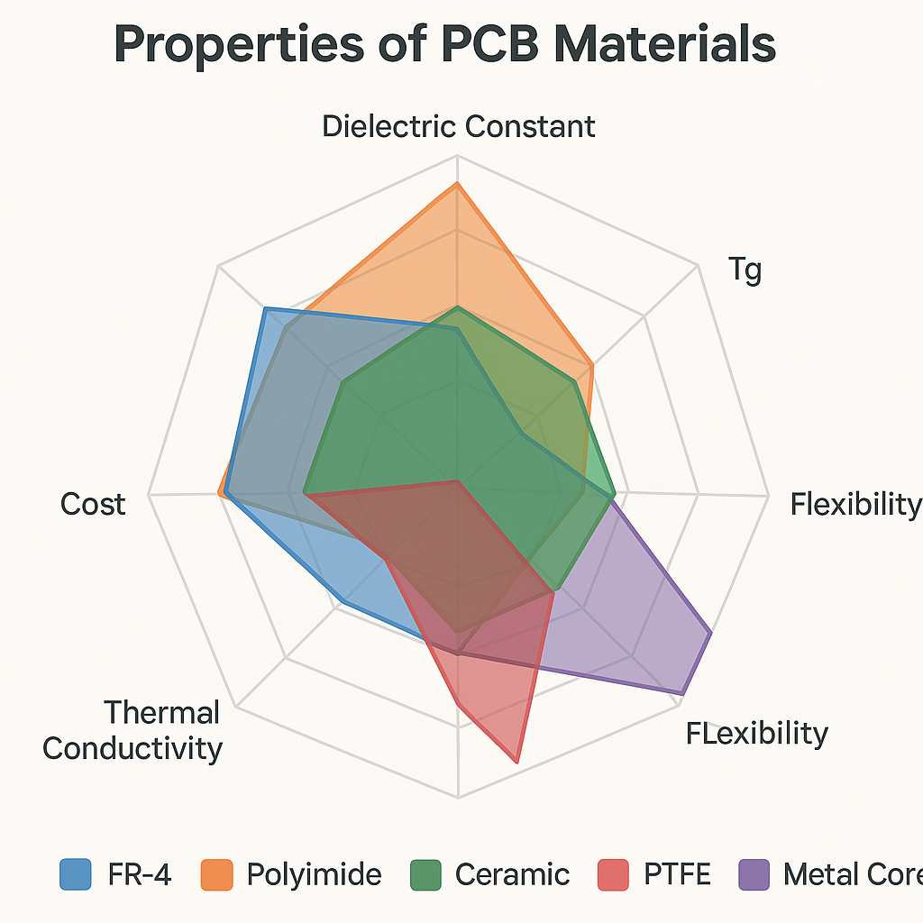 PCB Material Types Explained: FR4, Polyimide, Ceramic, and More